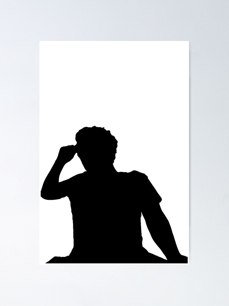 "Shadow of a Man Looking Left Silhouette Seated" Poster for Sale by ...