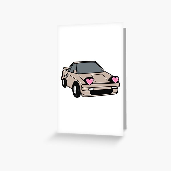 "Cute Toyota MR2 AW11 beige" Greeting Card by Francesvief | Redbubble