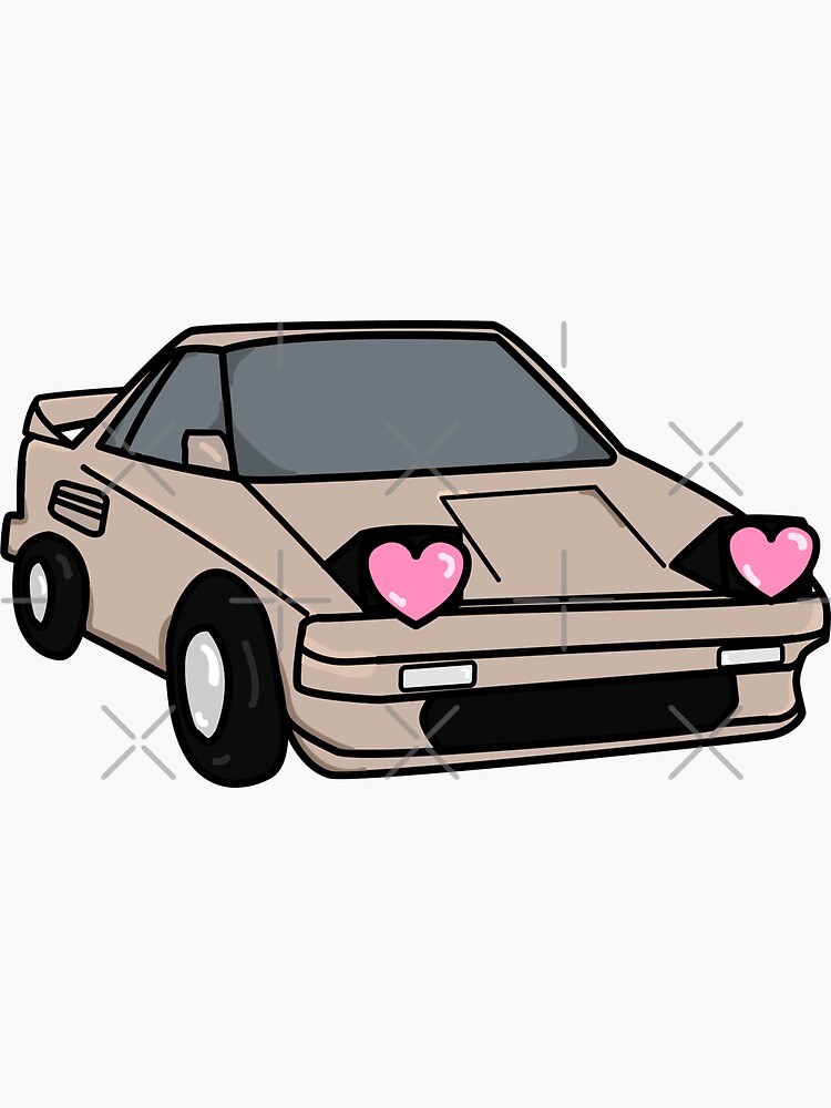 "Cute Toyota MR2 AW11 beige" Sticker by Francesvief | Redbubble
