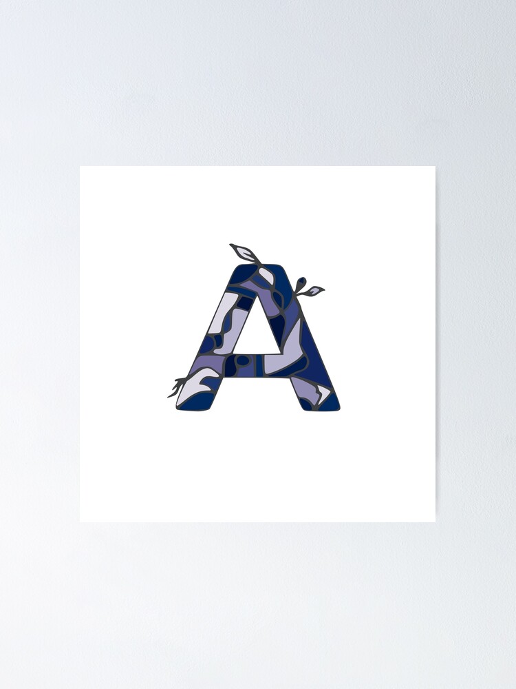 "Monogram letter A in blue color by lillapo" Poster for Sale by lillapo ...