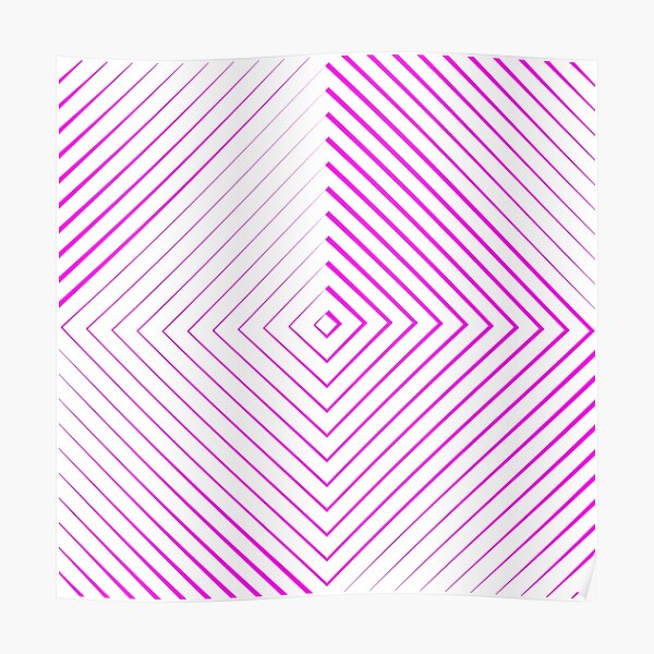 "Neon Pink, Optical Illusion, Color Gradient, Optical Art - W08" Poster ...