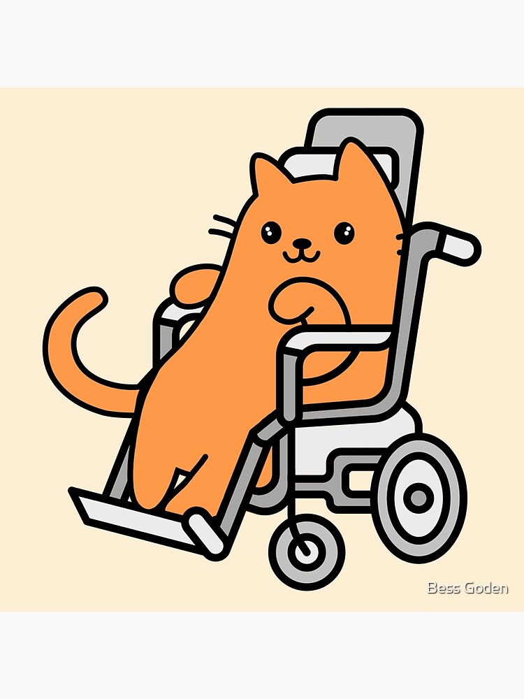 "Cute/Kawaii Disabled Orange Cat in a Wheelchair for Disability ...