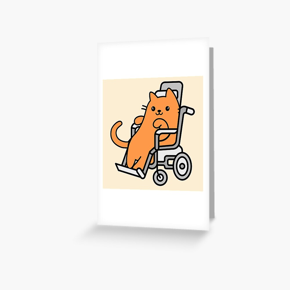 "Cute/Kawaii Disabled Orange Cat in a Wheelchair for Disability ...