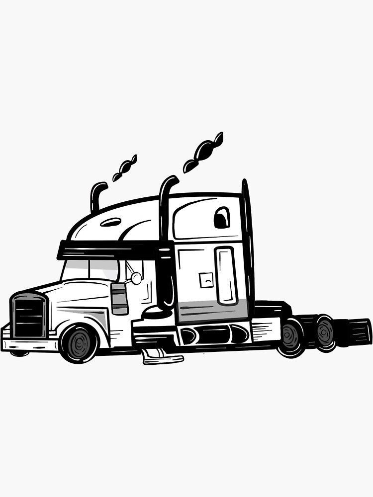 "Big Rig Trucker" Sticker for Sale by digidrawdude | Redbubble