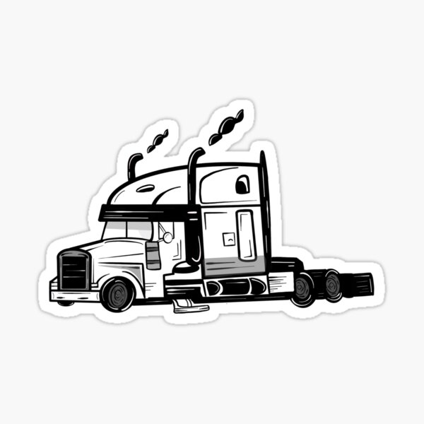 "Big Rig Trucker" Sticker for Sale by digidrawdude | Redbubble