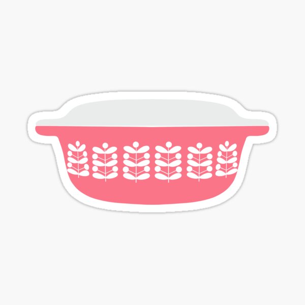 "Pyrex Pink Stems Casserole" Sticker by Nicolestes | Redbubble