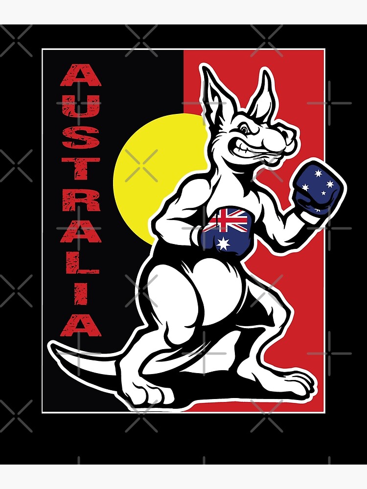 "Australian Kangaroo Boxing Gloves Aussie Sporting Champion" Poster by ...