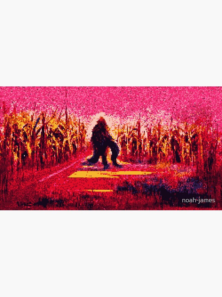 "Bigfoot Encounter in the Cornfield Pixel Art" Sticker by noah-james ...