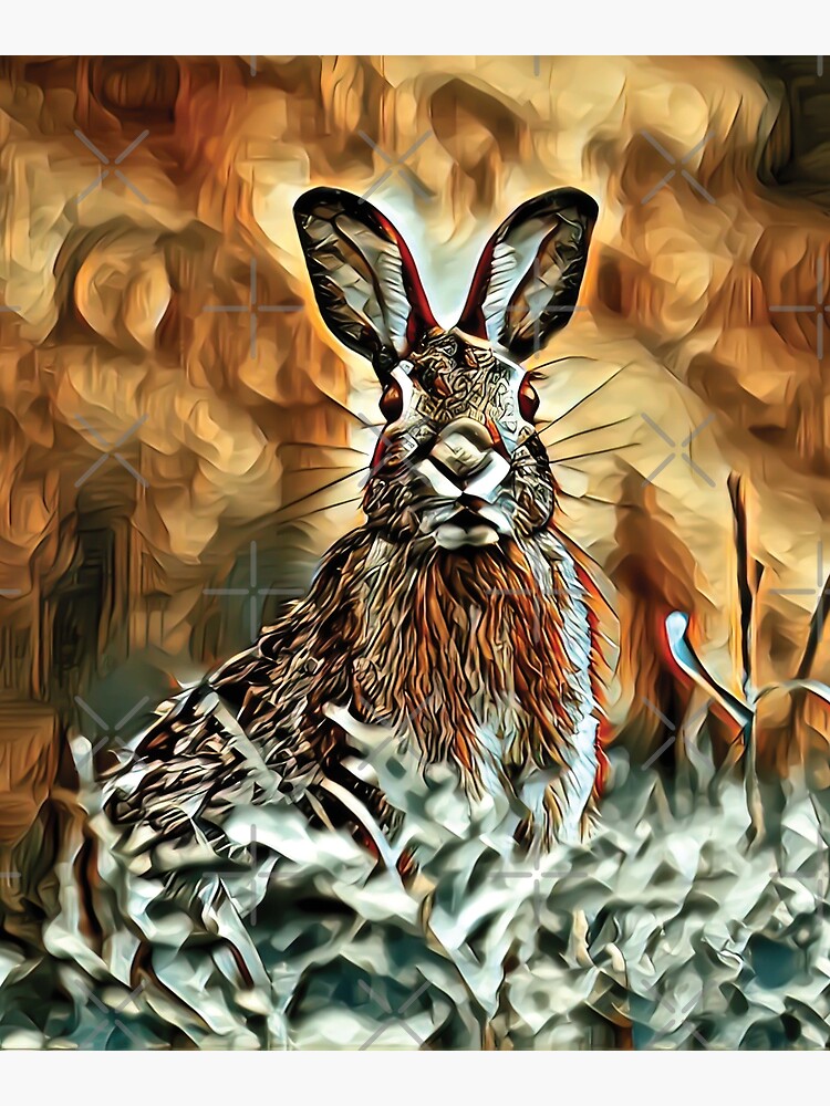 "Bunny in the field Digital art" Poster by MSDreamArt | Redbubble
