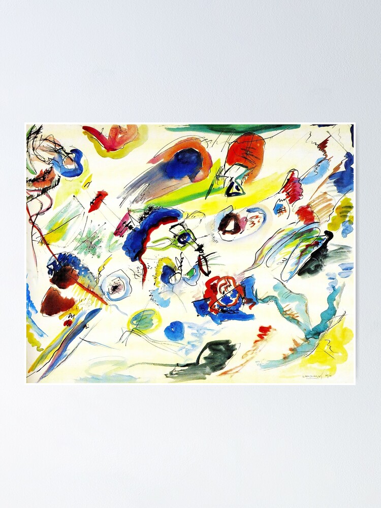 "First abstract watercolor, painted by Wassily Kandinsky, 1913" Poster ...