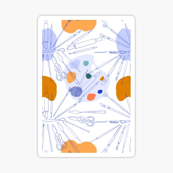 "The Artist - tools of the trade" Sticker by Salzanos | Redbubble