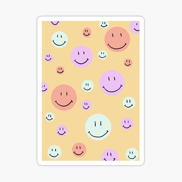 "Organic Pastel Smiley Faces" Sticker by creatava | Redbubble