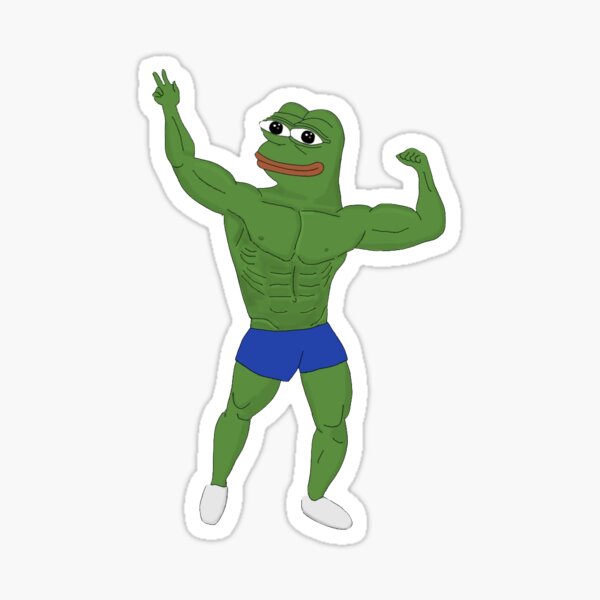 "Pepe the frog workout" Sticker by SuperPlebGuy | Redbubble