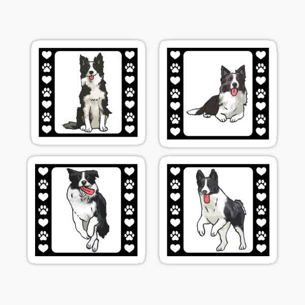 "Border Collie Cartoon Pics" Sticker by TheAnimalZ00 | Redbubble