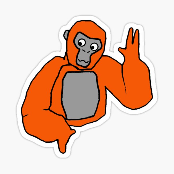 "Gorilla Tag Orange Gorilla" Sticker by imaginadesigner | Redbubble