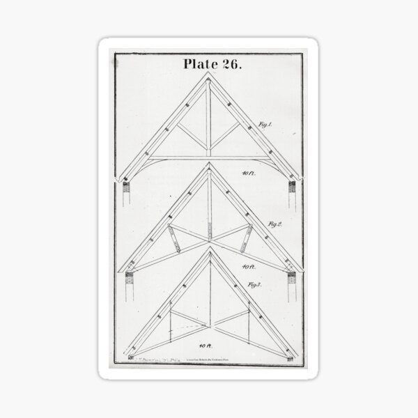 "1858 Timber Framing Plate 26 Carpentry Made Easy" Sticker by toolemera ...