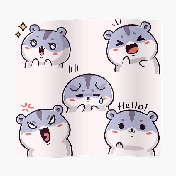 "Cute Chibi cat" Poster for Sale by Hapily | Redbubble