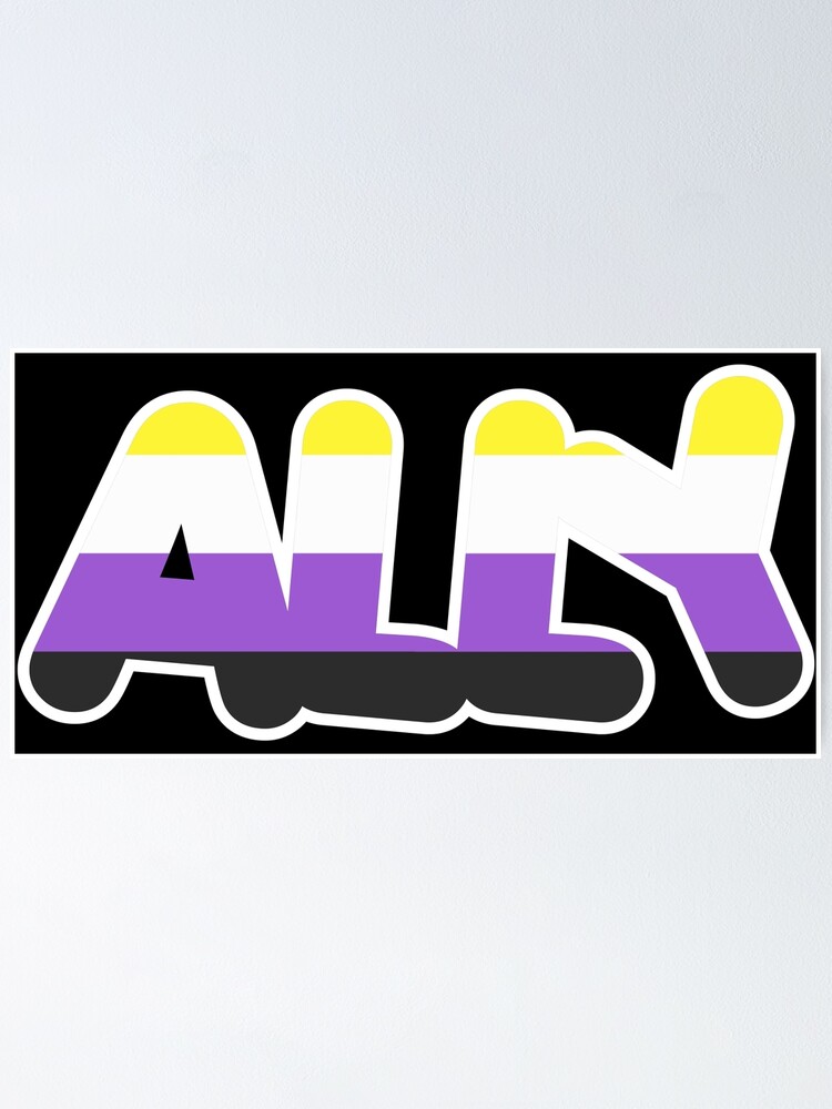"Ally--Non-binary Pride Colors" Poster by SCHPiDAUU | Redbubble