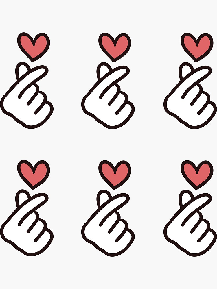 "Three Heart Finger Heart Sticker Pack" Sticker by Joy-Publishing ...
