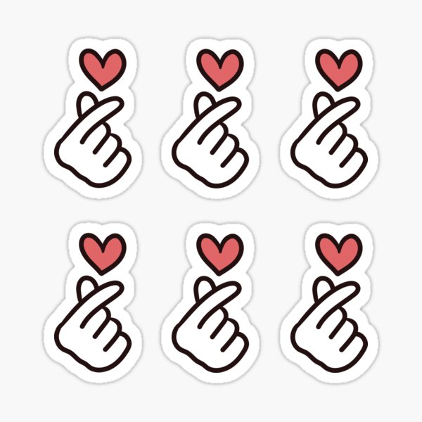 "Three Heart Finger Heart Sticker Pack" Sticker by Joy-Publishing ...