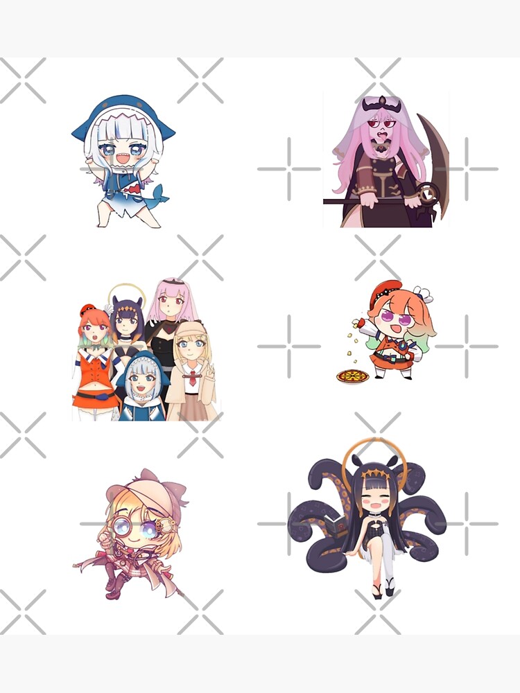 Póster «HoloMyth Mascots pack - Hololive, Top peeker sticker set Vtuber ...