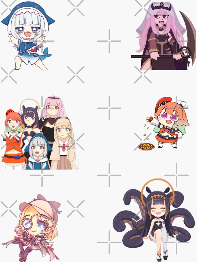 "HoloMyth-Maskottchen-Pack – Hololive, Top-Peeker-Aufkleber-Set Vtuber ...