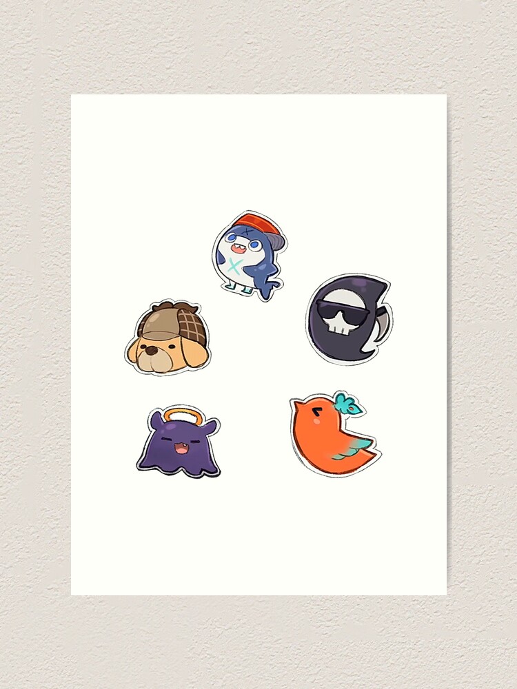 Lámina artística «HoloMyth Mascots pack - Hololive, Top peeker sticker ...