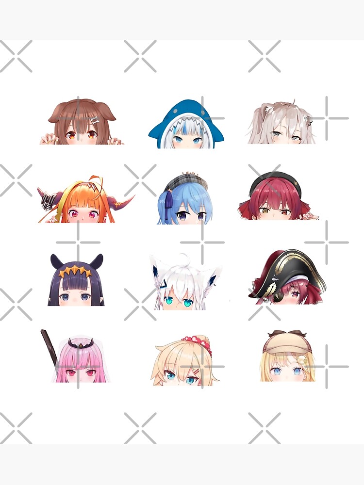 "HoloMyth Mascots pack - Hololive ,Top peeker sticker set Vtuber ...
