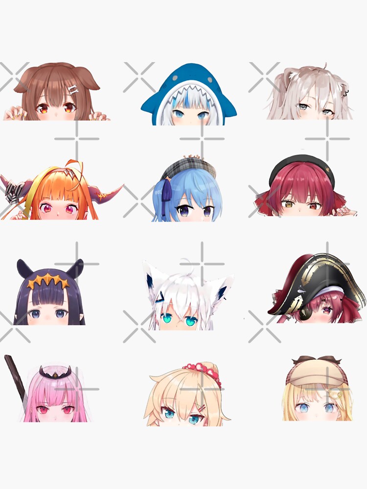 Pegatina «HoloMyth Mascots pack - Hololive, Top peeker sticker set ...