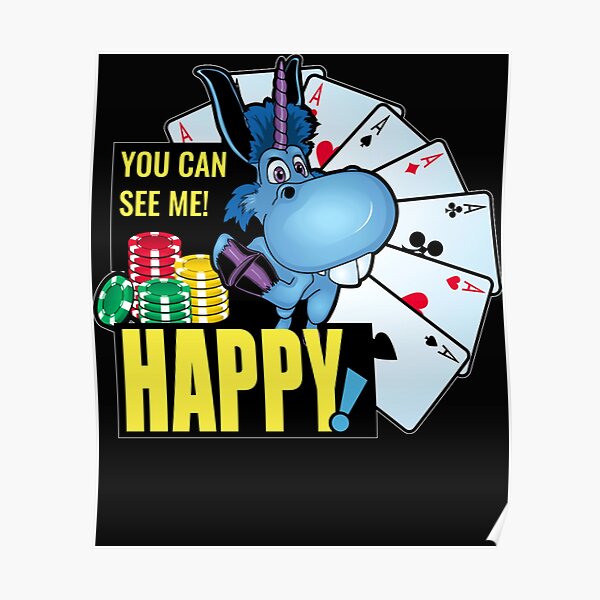 "Happy! TV series blue unicorn character Essential T-Shirt" Poster for ...