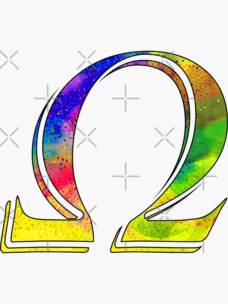 "OMEGA GREEK ALPHABET RAINBOW COLLEGE FRATERNITY SORORITY MONOGRAM ...