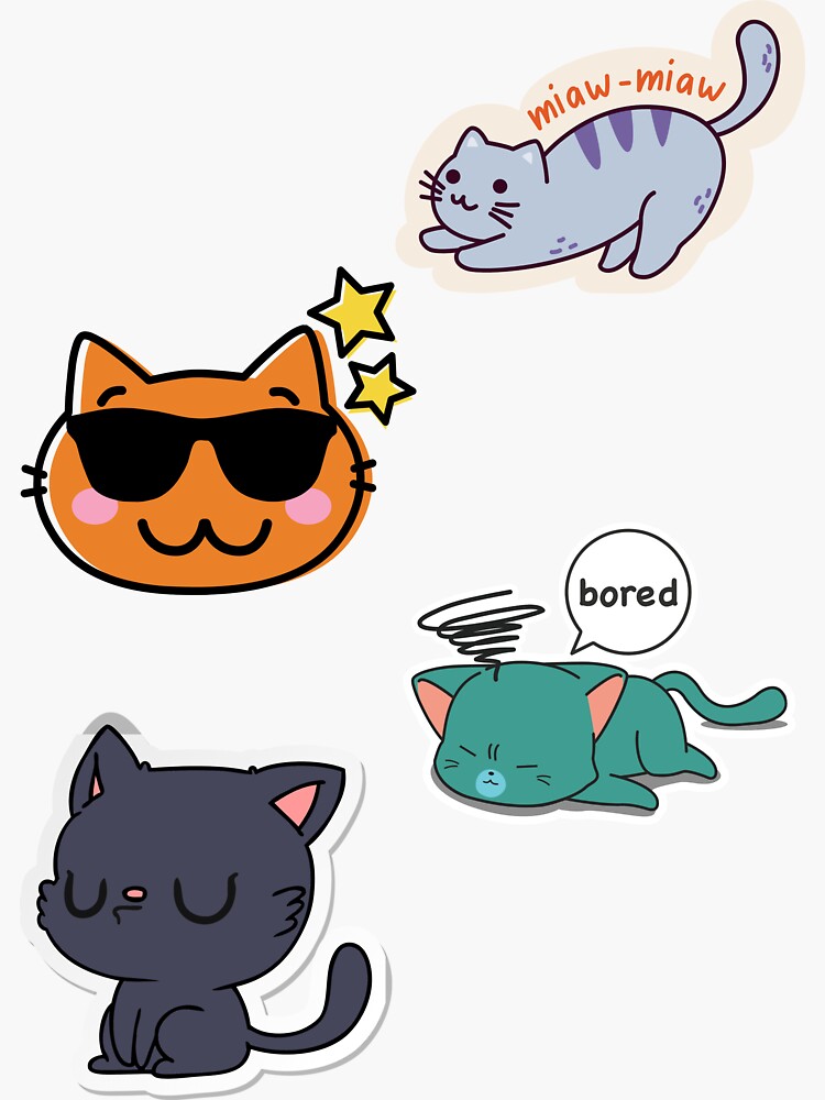 "Stickers Kitties Very Cool" Sticker by killuashop | Redbubble