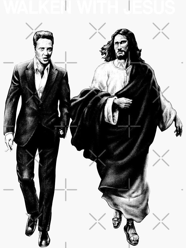 "Walken With Jesus Christopher Walken, Comfy Graphic, Trending" Sticker ...