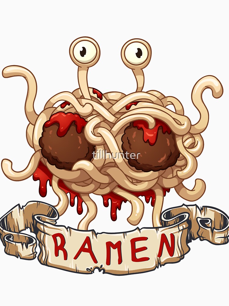 "Ramen. Flying spaghetti monster church" T-shirt for Sale by tillhunter ...