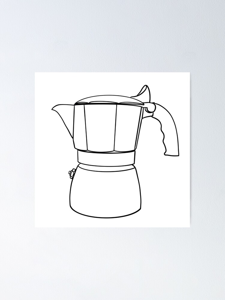 "Moka Pot Outline" Poster for Sale by corky-browne | Redbubble