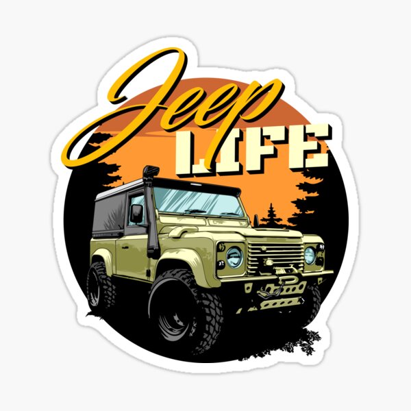 "Outdoor Jeep Life Line" Sticker by JenCoTees | Redbubble