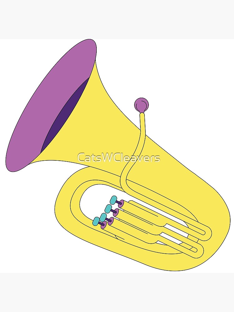 "Yellow and Purple Retro Tuba" Poster for Sale by CatsWCleavers | Redbubble