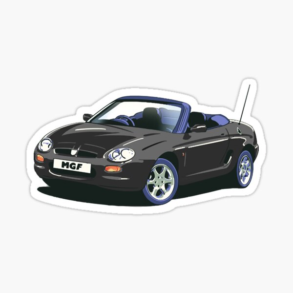 "MG MGF Car in Charcoal Black " Sticker by JaredOr2427587 | Redbubble