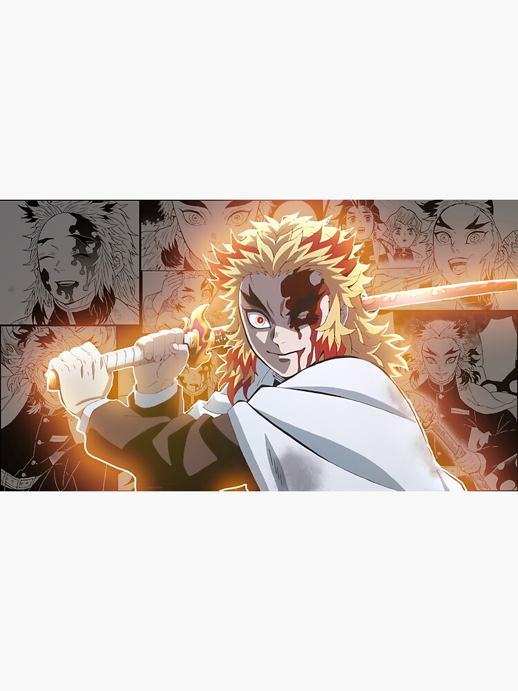 Pegatina «Paneles Rengoku Manga - Demon Slayer» de SriAmin | Redbubble