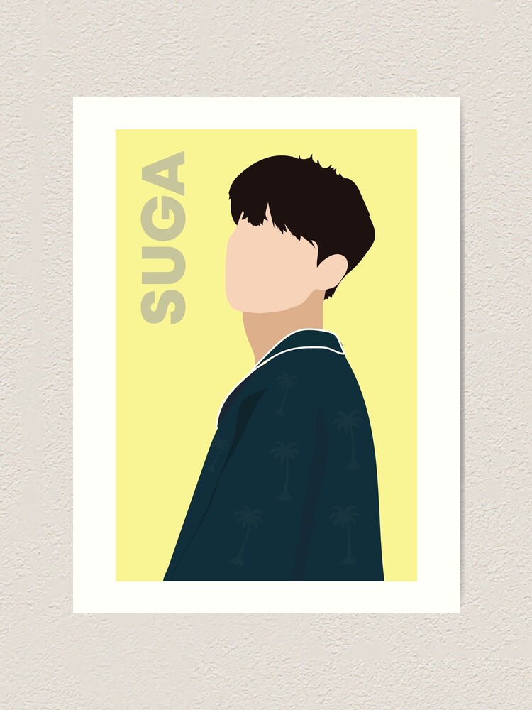 "BTS Suga Outline Drawing" Art Print for Sale by andrepak | Redbubble