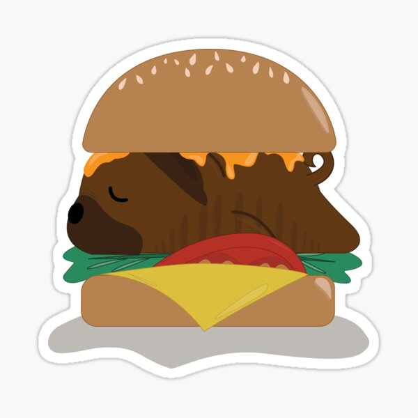 "Pug Burger" Sticker by xDostyx | Redbubble