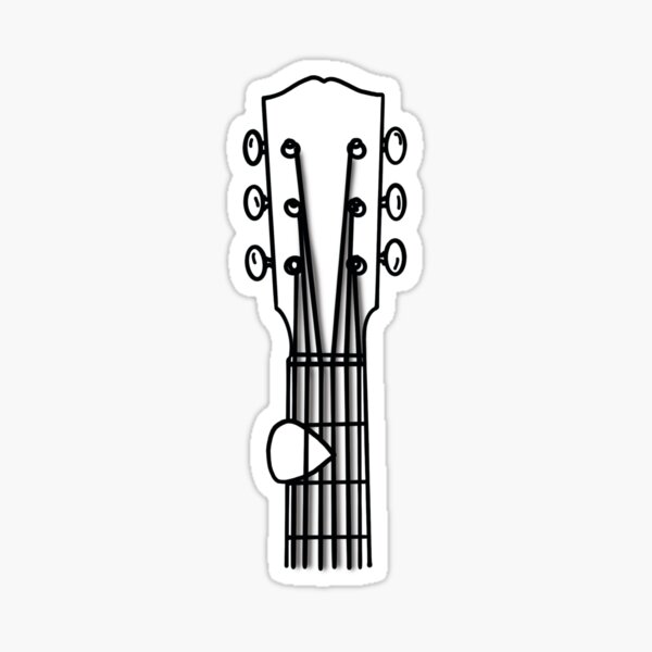 "Guitar Outline" Sticker by corky-browne | Redbubble