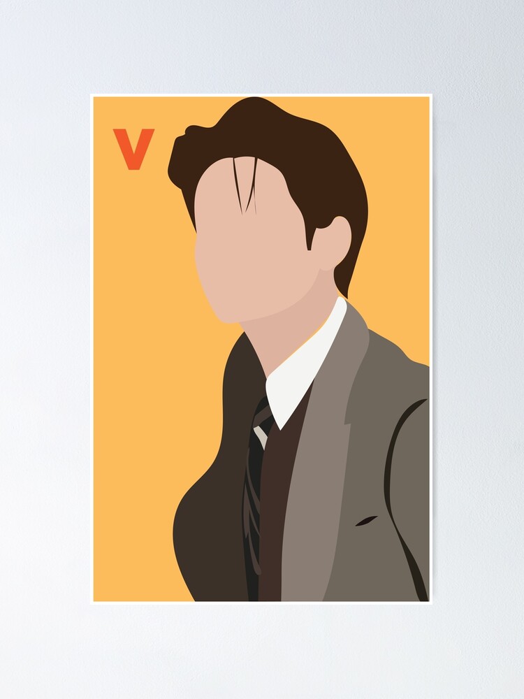 "BTS V Outline Drawing" Poster for Sale by andrepak | Redbubble