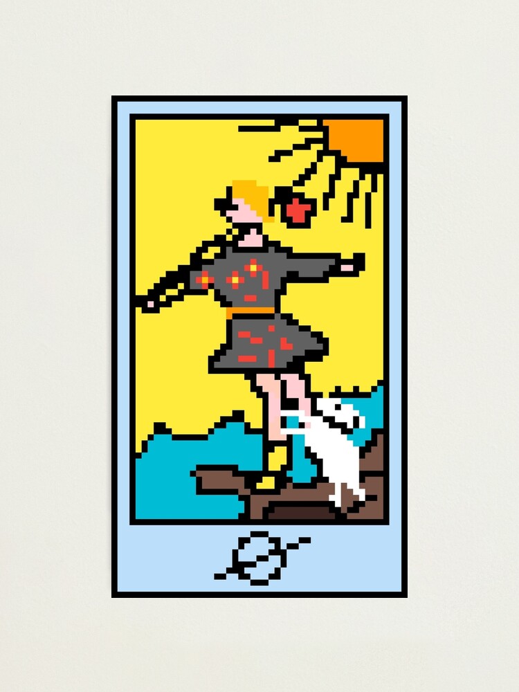 Lámina fotográfica «Espera, ¿es este tarot de pixel art? Blanco - Major ...