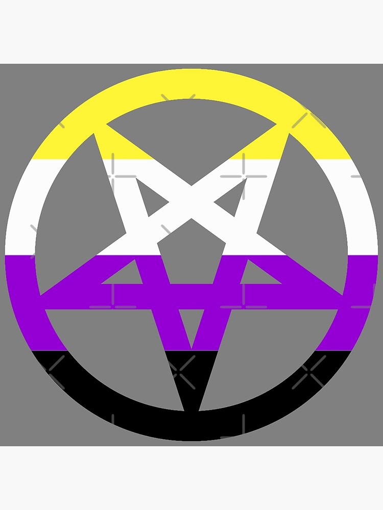 "Pentagram--Non-Binary Pride Flag Colors" Poster for Sale by SCHPiDAUU | Redbubble