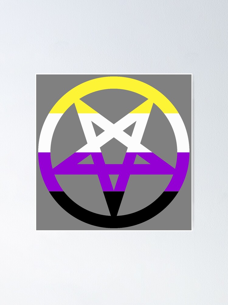 "Pentagram--Non-Binary Pride Flag Colors" Poster for Sale by SCHPiDAUU | Redbubble
