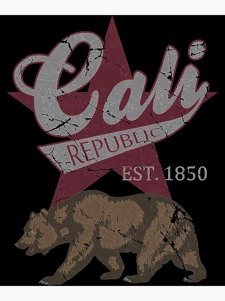 Póster «Bandera de la República de California Oso Vintage Fade Estilo ...