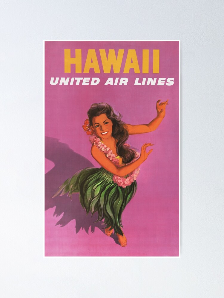 "Fly to HAWAII American Vintage Airlines Travel Poster" Poster by ...