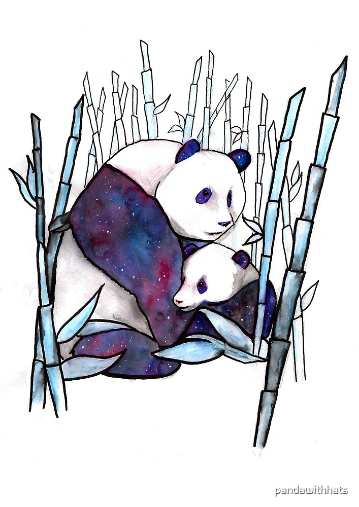 "Galaxy Pandas" by pandawithhats | Redbubble