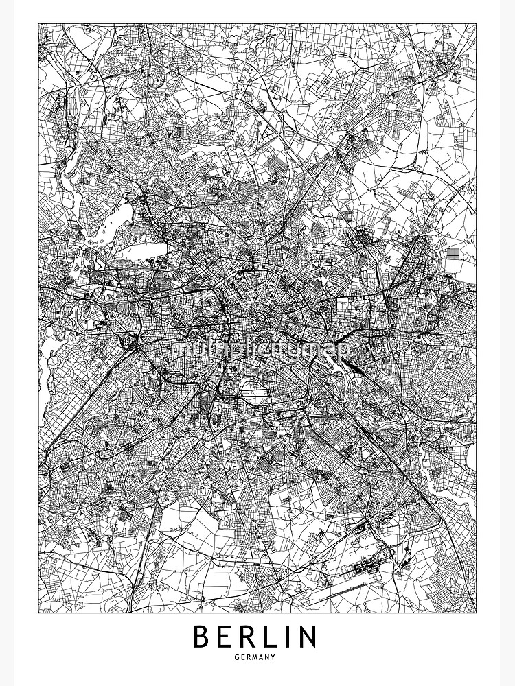 "Berlin White Map" Poster for Sale by multiplicitymap | Redbubble